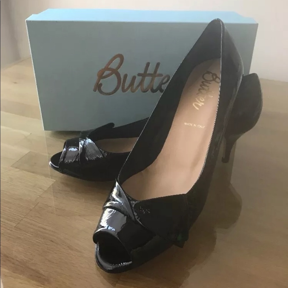 Butter Patent Leather Prep Toe High Heels, 10 - Gem